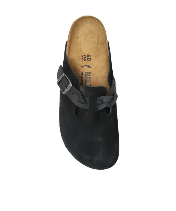BIRKENSTOCK Boston Buckle Suede Mules