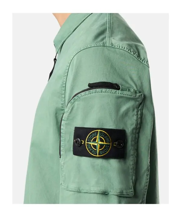 Stone Island Overshirt With Zip Fastening