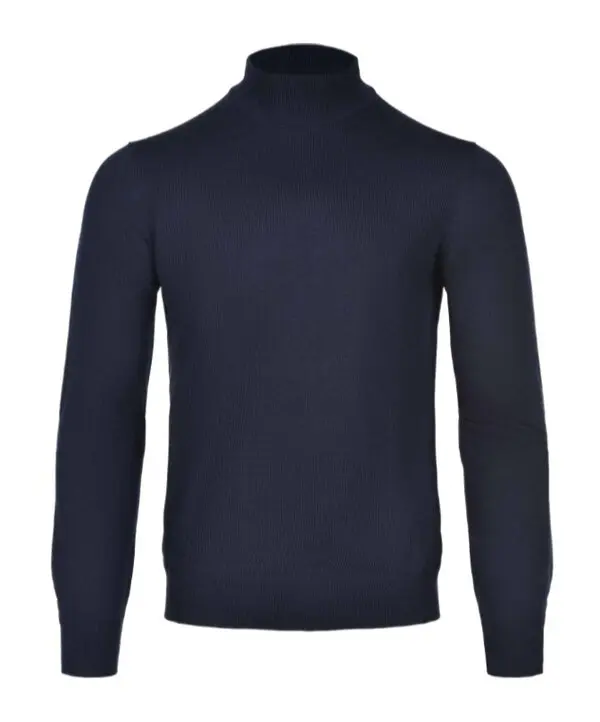 Tagliatore High Neck Knitted Jumper With Ribbed Cuffs And Hem