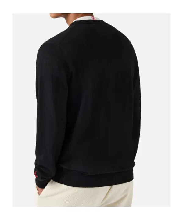 MC2 SAINT BARTH Crewneck Sweater With Embroidered "caffè Corretti Negroni Sbagliati - Black