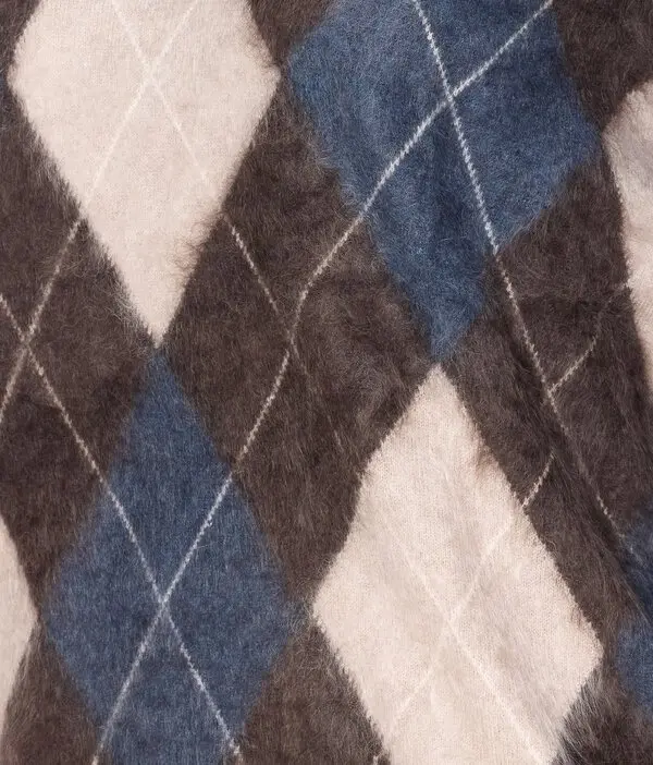 LISA YANG Margy Argyle-pattern Crewneck Sweater