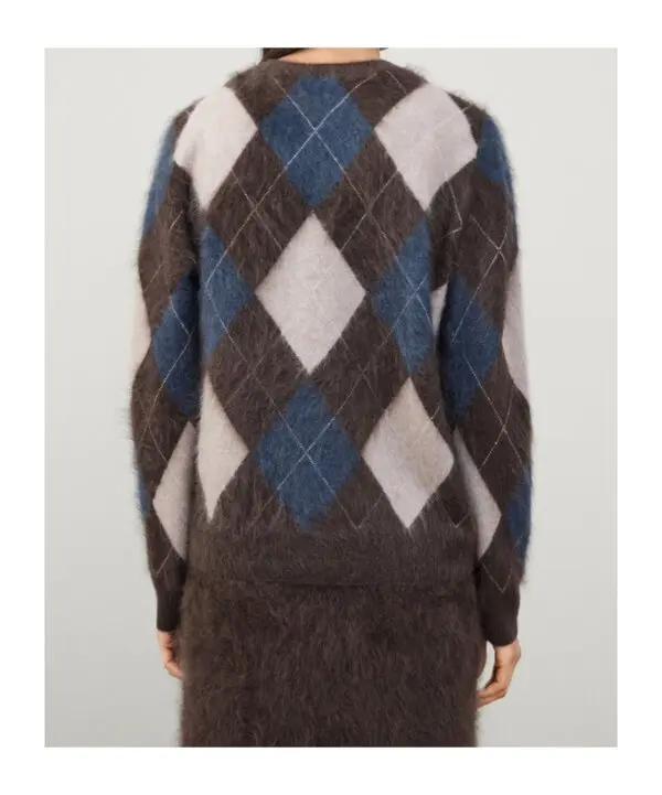 LISA YANG Margy Argyle-pattern Crewneck Sweater