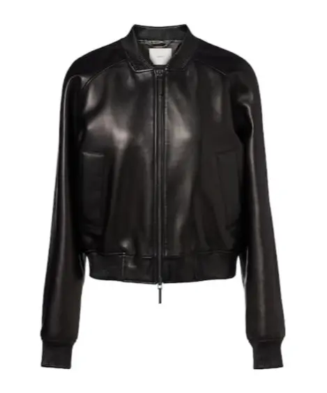 JOSEPH Quinn Leather Bomber Jacket