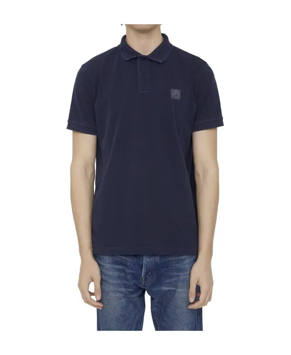 Stone Island Compass Patch Short-sleeved Polo Shirt