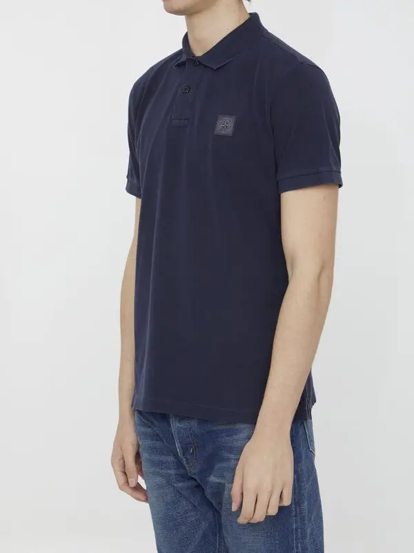 Stone Island Compass Patch Short-sleeved Polo Shirt