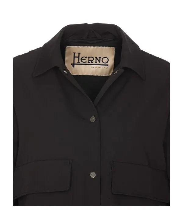 Herno Long Sleeve Jacket With Lapels And Flip Pockets