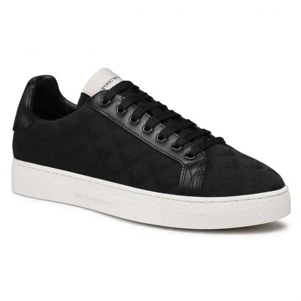 Emporio Armani Round Toe Lace-up Sneakers