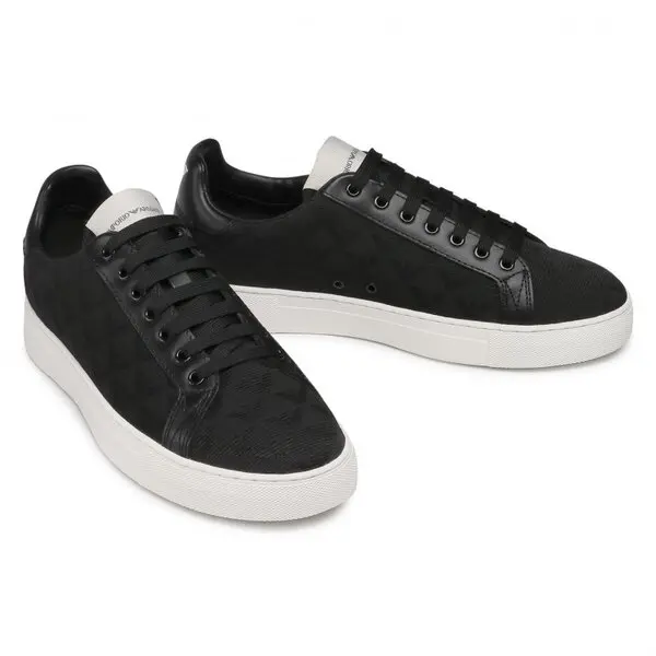 Emporio Armani Round Toe Lace-up Sneakers