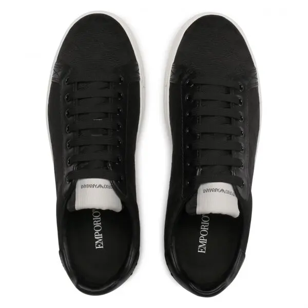 Emporio Armani Round Toe Lace-up Sneakers