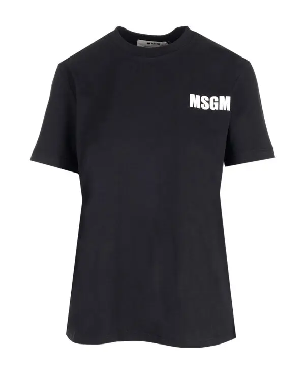 MSGM Logo Printed Crewneck T-shirt