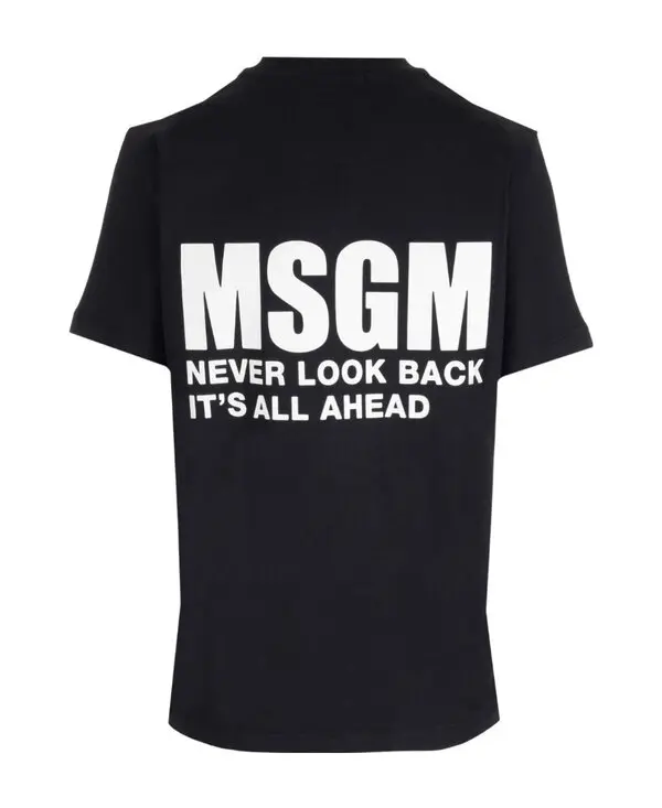 MSGM Logo Printed Crewneck T-shirt