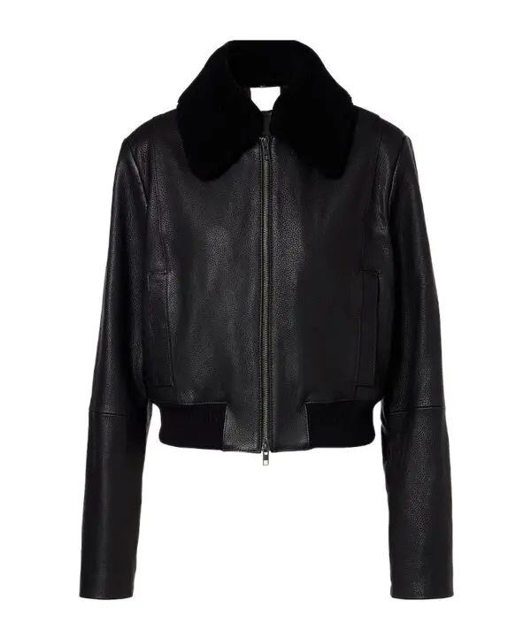 Vince Shearling-trimmed Leather Jacket