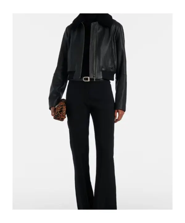 Vince Shearling-trimmed Leather Jacket