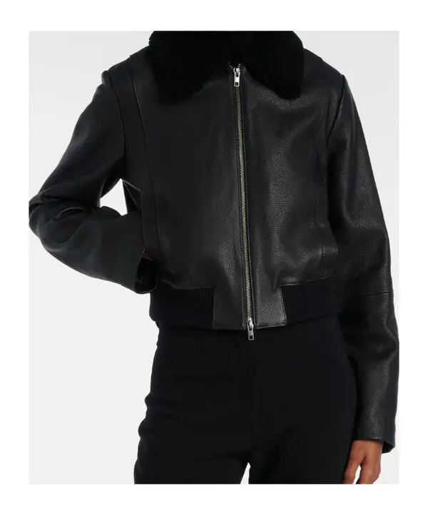 Vince Shearling-trimmed Leather Jacket