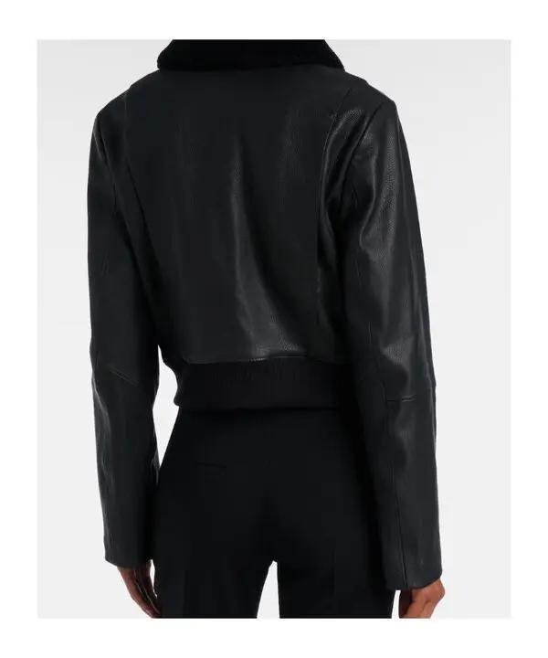 Vince Shearling-trimmed Leather Jacket