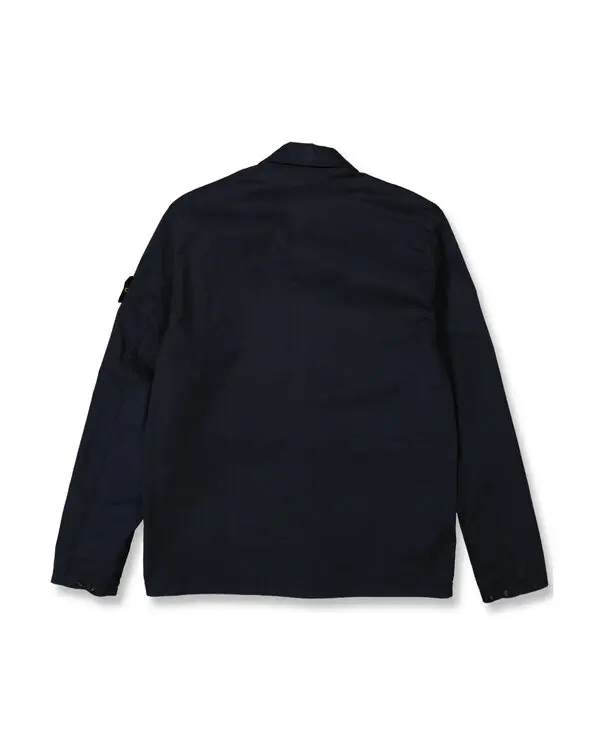 Stone Island Zip-fastening Long-sleeve Shirt With Double Chest Pockets