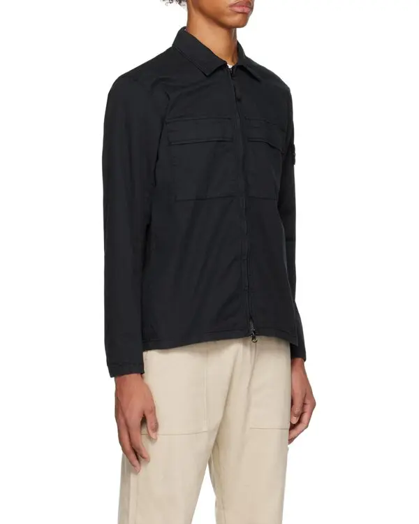 Stone Island Zip-fastening Long-sleeve Shirt With Double Chest Pockets