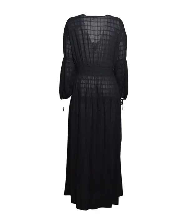 Aspesi Long-sleeved V-neck Midi Dress