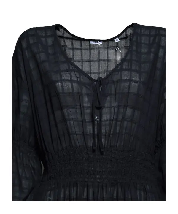 Aspesi Long-sleeved V-neck Midi Dress