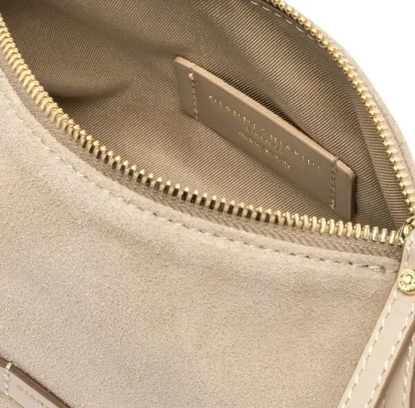GIANNI CHIARINI Small Nora Logo-plaque Suede Clutch Bag