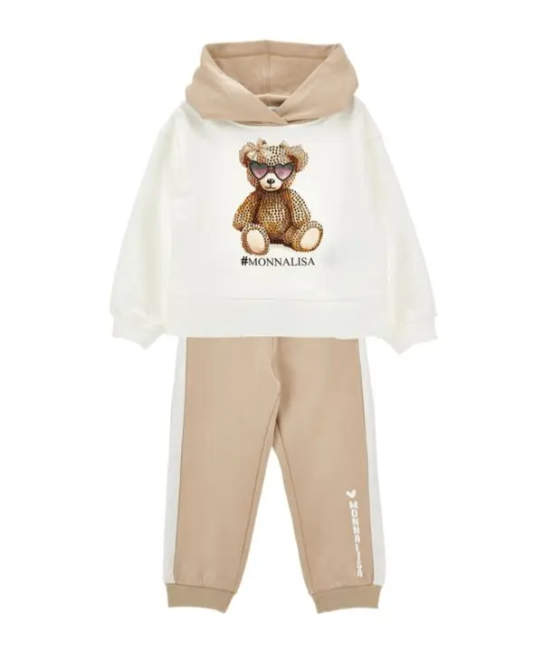 Monnalisa Teddy Embellished Jogger Set