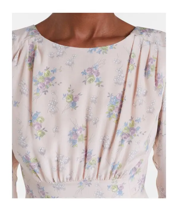 Alessandra Rich Floral Open-back Silk Midi Dress