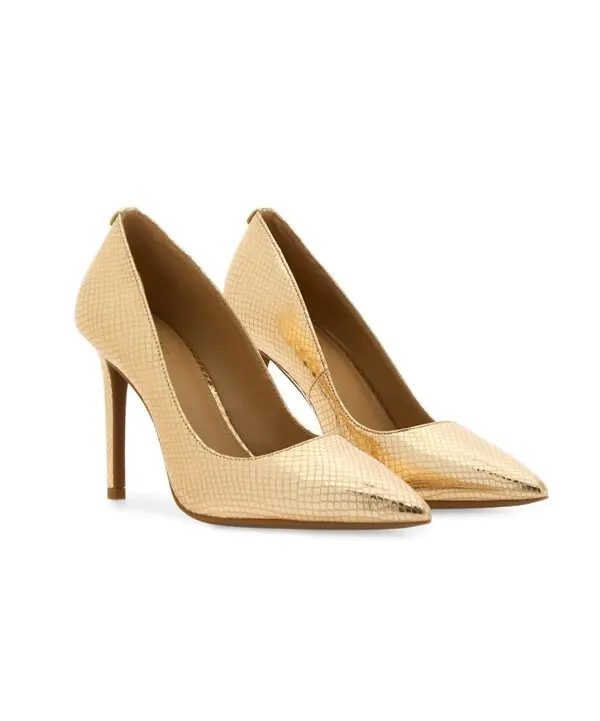 Michael Kors Alina Metallic Pointed-toe Pumps