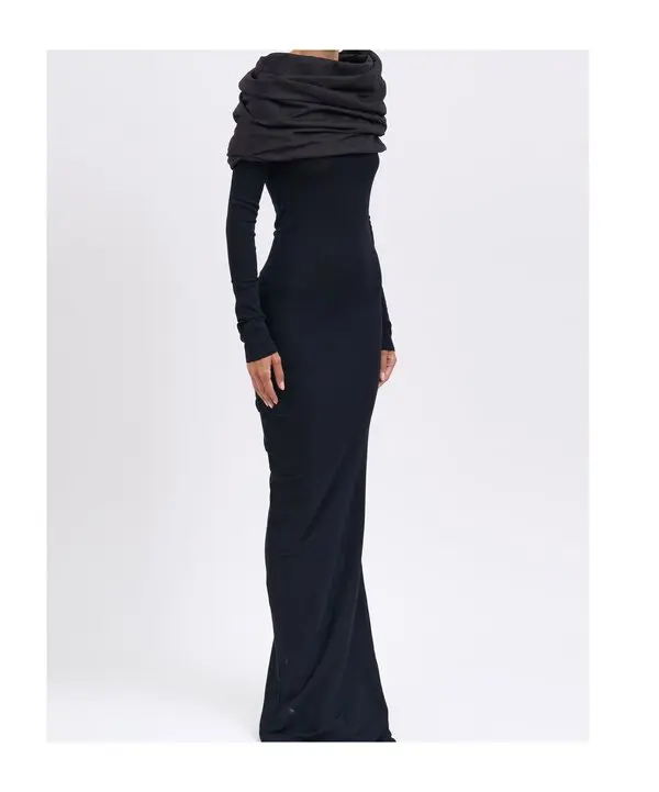 ENTIRE STUDIOS Long Sleeve Maxi Dress With Side Zip And Slit Hem