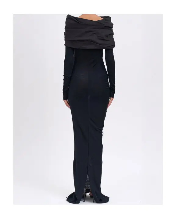 ENTIRE STUDIOS Long Sleeve Maxi Dress With Side Zip And Slit Hem