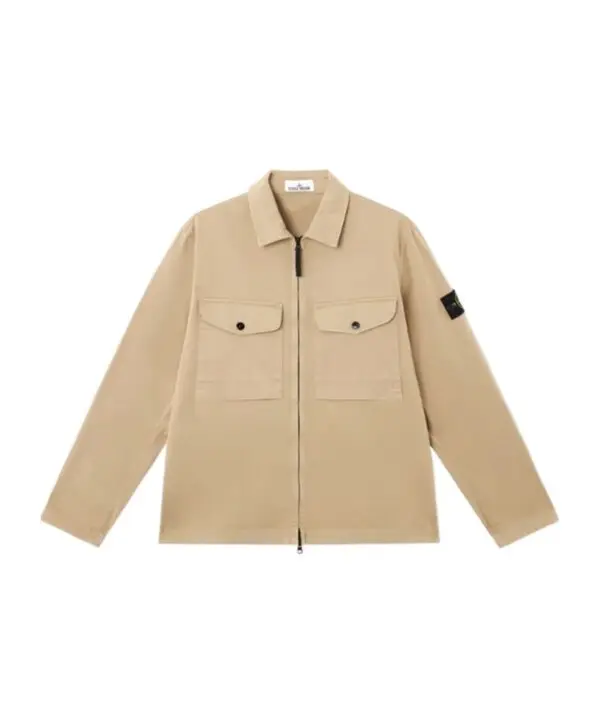 Stone Island Compass Patch Zipped Overshirt