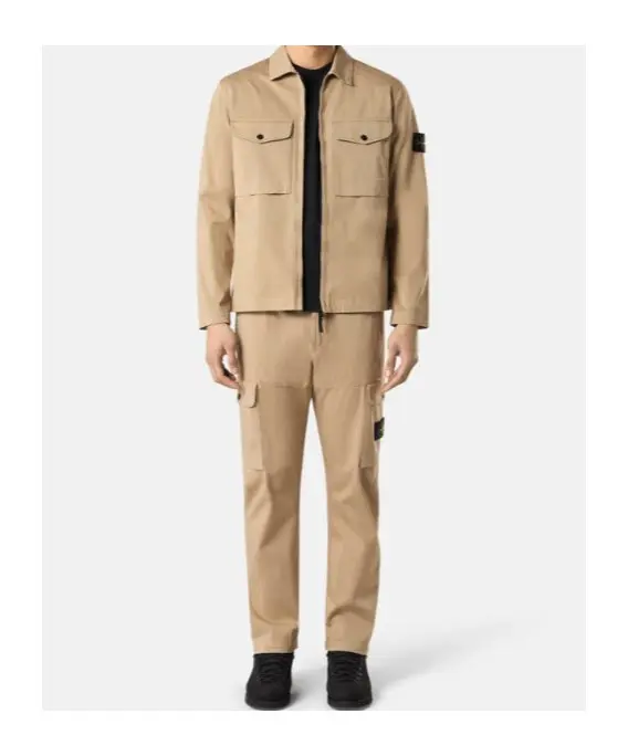 Stone Island Compass Patch Zipped Overshirt