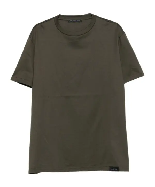 LOW BRAND Logo Patch Crewneck T-shirt