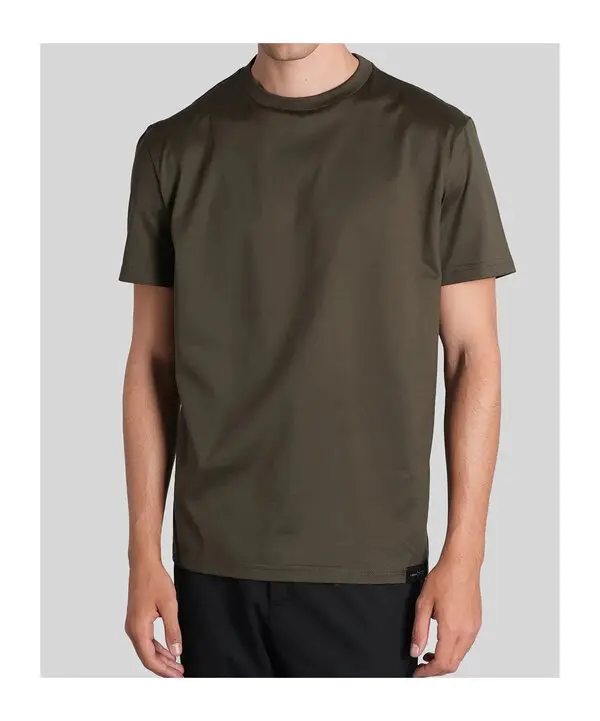 LOW BRAND Logo Patch Crewneck T-shirt