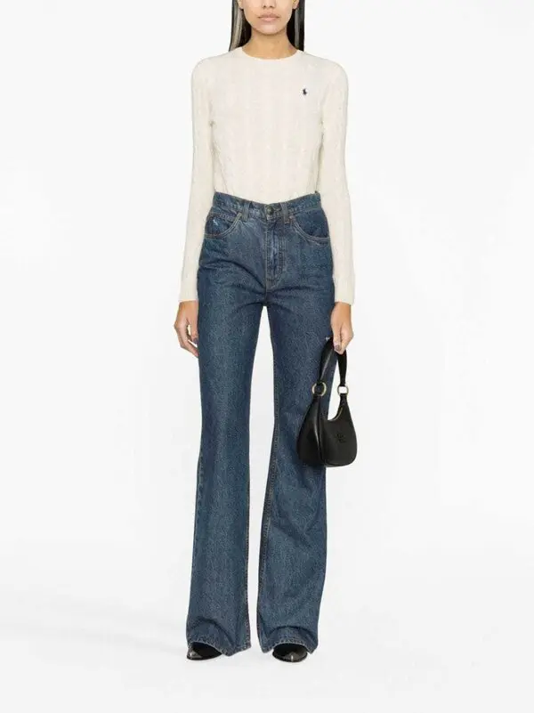 Polo Ralph Lauren Pony Embroidered Cable-knit Jumper - Nude