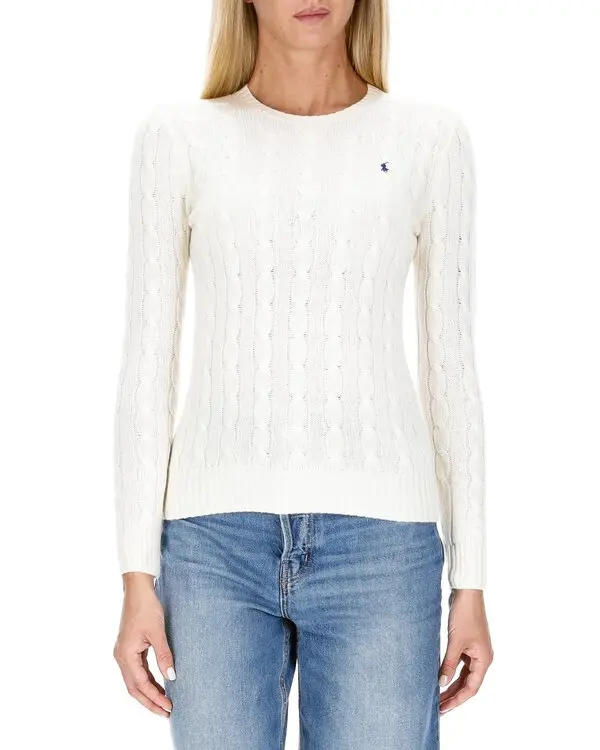 Polo Ralph Lauren Pony Embroidered Cable-knit Jumper - Nude