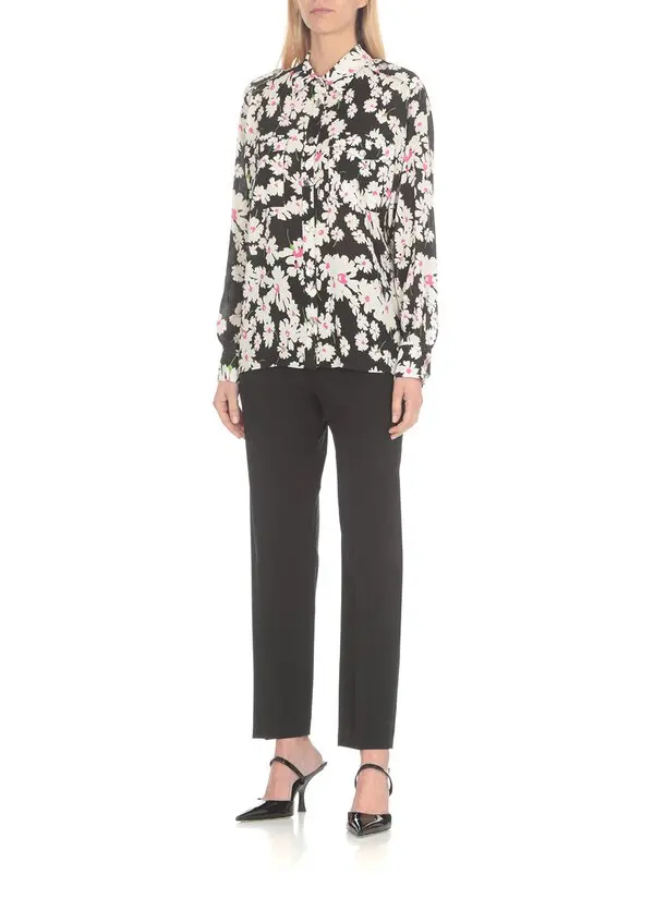 MSGM Allover Floral Printed Long-sleeved Shirt