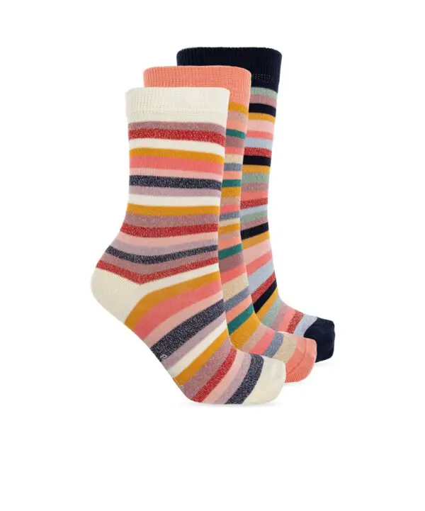 Paul Smith Three-pack Cotton Socks With Lurex Thread - Multicolor