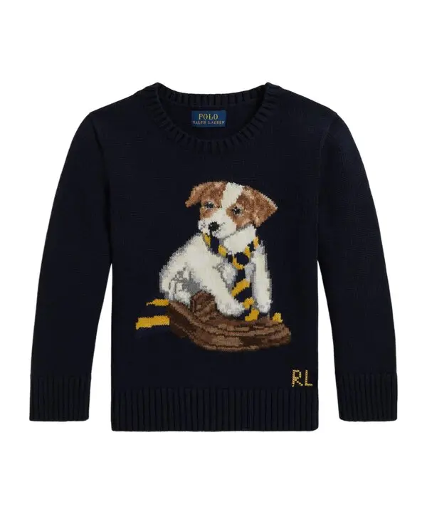 Polo Ralph Lauren Dog Motif Knit Sweater
