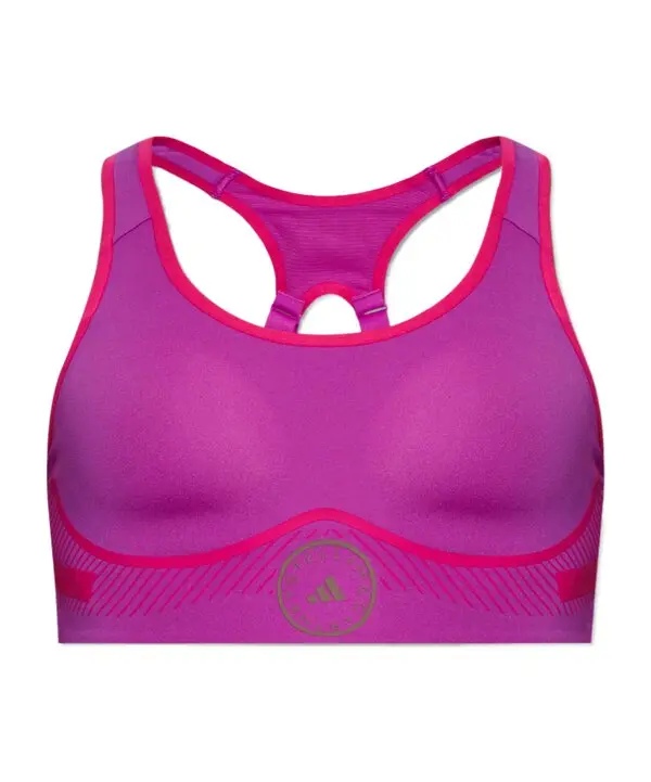Adidas By Stella McCartney Truepace Stripe-detailing Sports Bra - Pink
