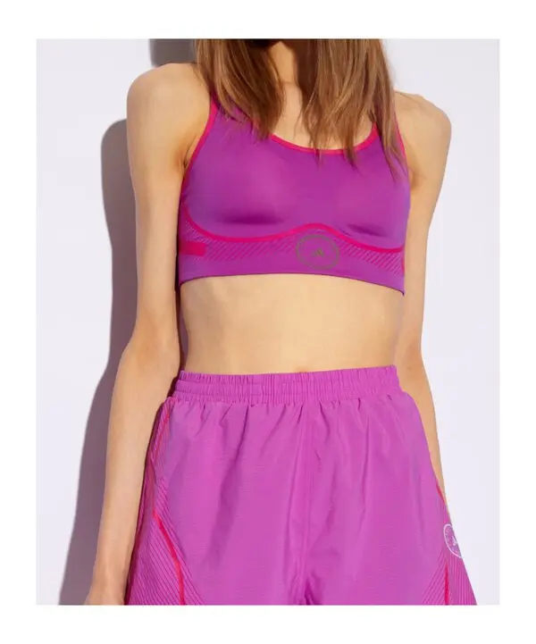 Adidas By Stella McCartney Truepace Stripe-detailing Sports Bra - Pink
