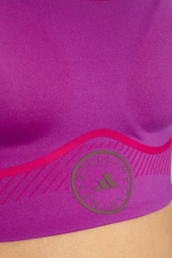 Adidas By Stella McCartney Truepace Stripe-detailing Sports Bra - Pink