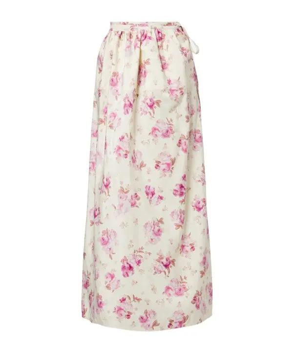 Magda Butrym Floral Silk Midi Dress - White