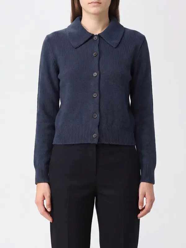A.p.c. Long Sleeve Cardigan With Turn-down Collar - No