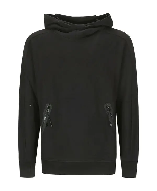 C.P. COMPANY Diagonal Raised Fleece Goggle Hoodie - Black