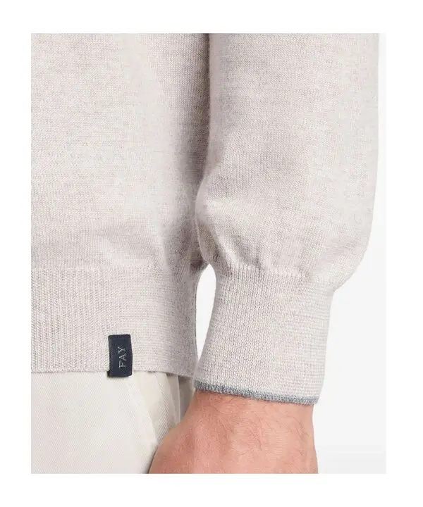 FAY Elbow-patch Round Neck Knitwear