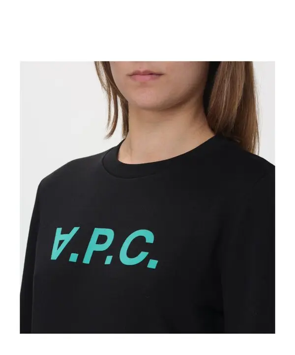A.p.c. Flocked Logo Crewneck Sweatshirt