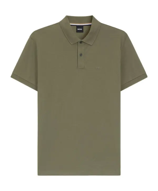 Hugo Boss Logo-embroidered Cotton Polo Shirt - Green
