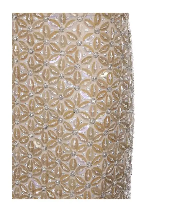P.a.r.o.s.h Sequin Floral Midi Skirt - Nude
