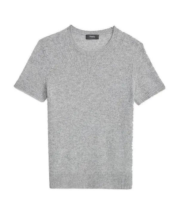 Theory Short-sleeved Cashmere T-shirt - Gray