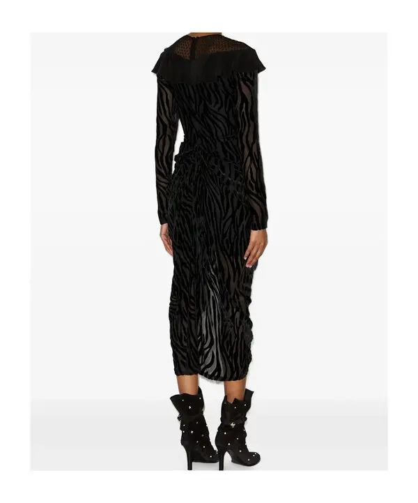 Isabel Marant Étoile Zebra Sheer Asymmetric Dress